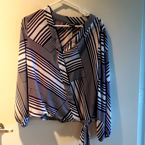 Soho | Tops | Soho Bluegray White Blouse M | Poshmark